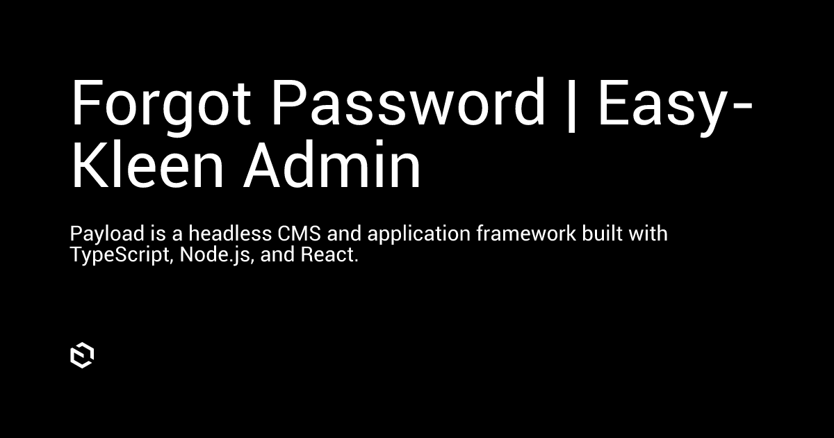 Forgot Password | Easy-Kleen Admin